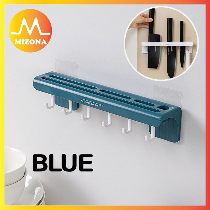 MIZONA Wall Mounted Knife Holder Knife Storage Shelf Rack Household ...