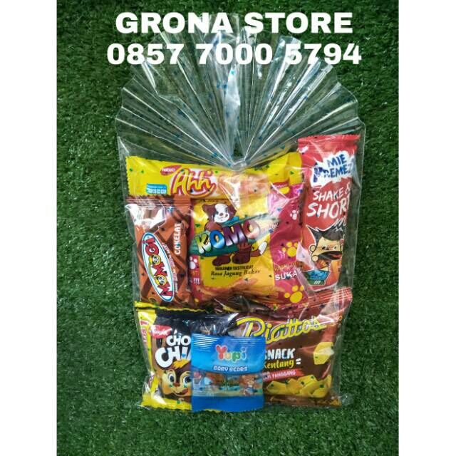 (ISI 10 PAKET) Paket snack Ulang tahun / Goodie bag ultah / Bingkisan ...