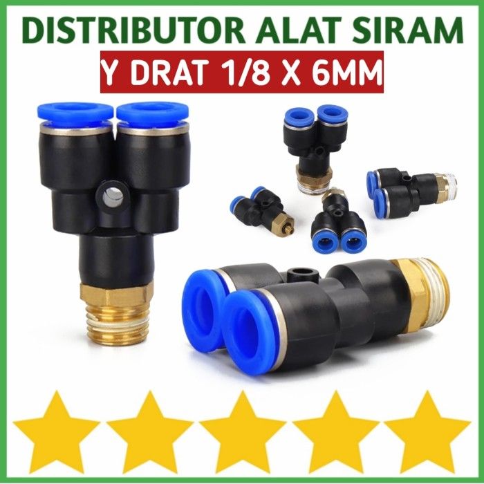 FITTING PNEUMATIC SLIP LOCK 1/8 X 6MM DRAT LUAR NEPEL Y SELANG PU 6 MM ...