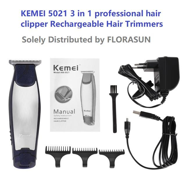 KEMEI KM-5021 3 in 1 Professional Hair Clipper Rechargeable Hair Trimmers Haircut [Florasun ...
