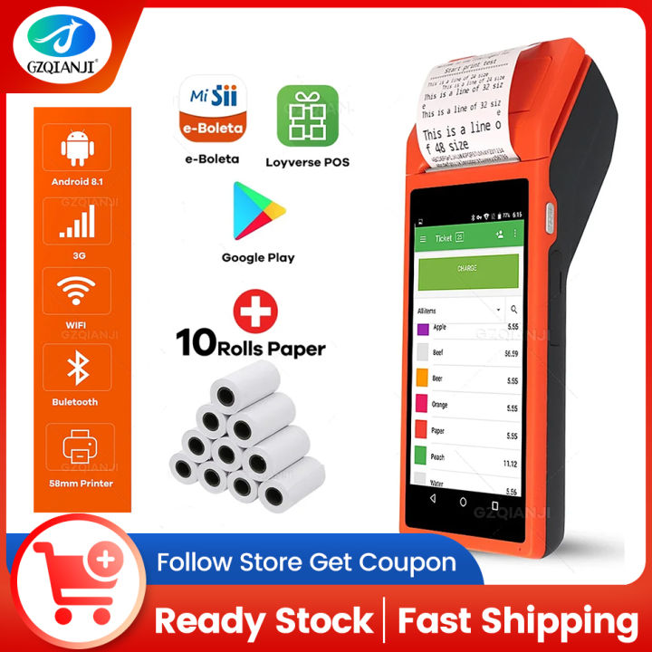 Handheld Android 8.1 PDA POS Printer 58mm Mobile Receipt Thermal ...