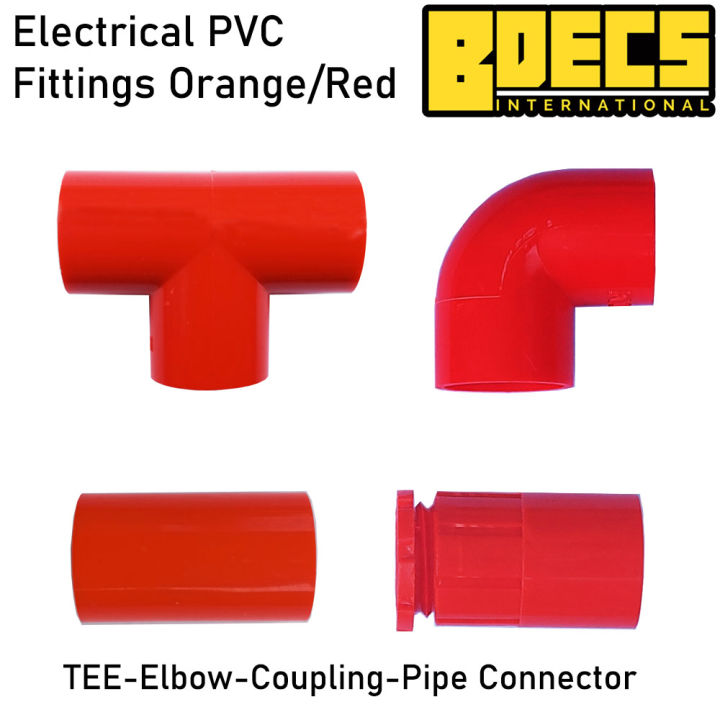 PVC Electrical Pipe Fittings TEE, Coupling, Pipe Connector & Elbow Red ...