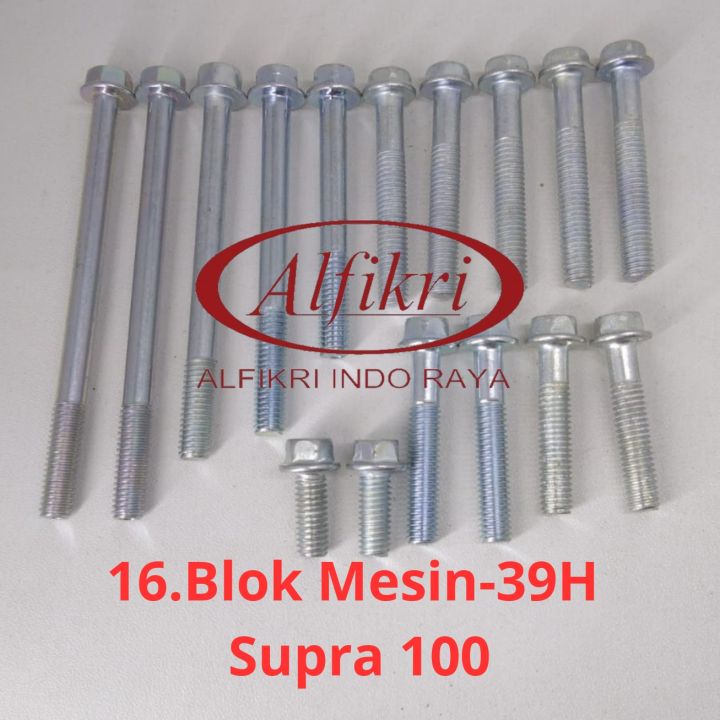 39-16 Block Mesin Supra 100 / Baut Bak Mesin Kanan Kiri Supra 100 1Set ...