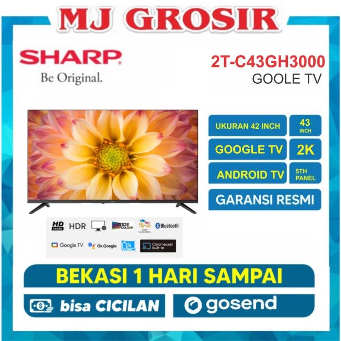 SHARP LED TV 43" 2T-C 43GH3000 43 INCH HDMI 2K ANDROID - TV ONLY, DUS BAWAAN | Lazada Indonesia