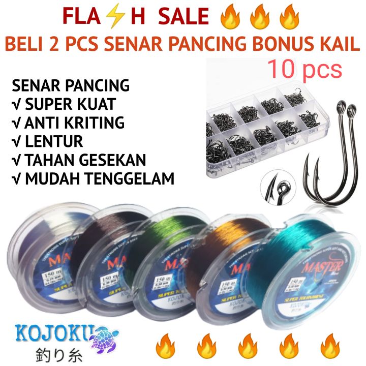 SENAR PANCING KUAT ANTI KRITING MERK MASTER LINE UKURAN 0.20 MM PANJANG ...