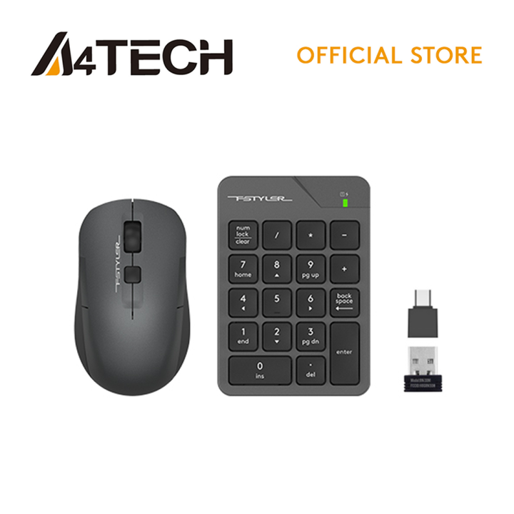 A4Tech FG1600C Air 2.4G Wireless Mouse and Numeric Keypad Combo Set - Grey | Lazada PH