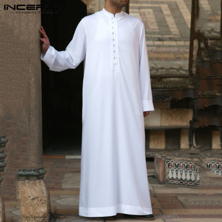 INCERUN Mens Muslim Dress Formal Kaftan Loungwear Tunic T Shirt Tops ...