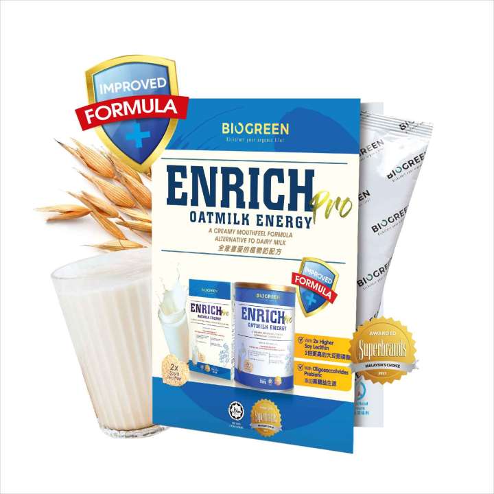 Biogreen Enrich Pro Oatmilk Energy (HALAL) Trial Sachet 1's x 30g | Lazada