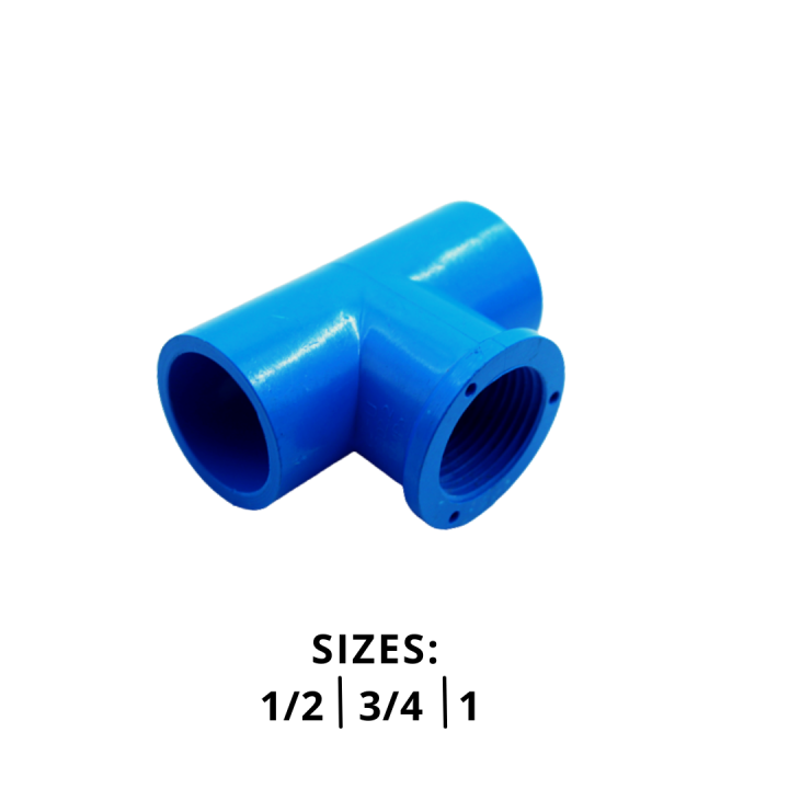 PVC TEE WITH THREAD 1" 3/4" 1/2" Home Blue Water pipe fittings | Lazada PH