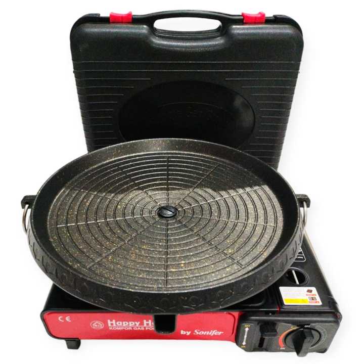 Kompor Gas Portable Happy Home Paket Bbq Bulgogi Grill Pan Bulat ...