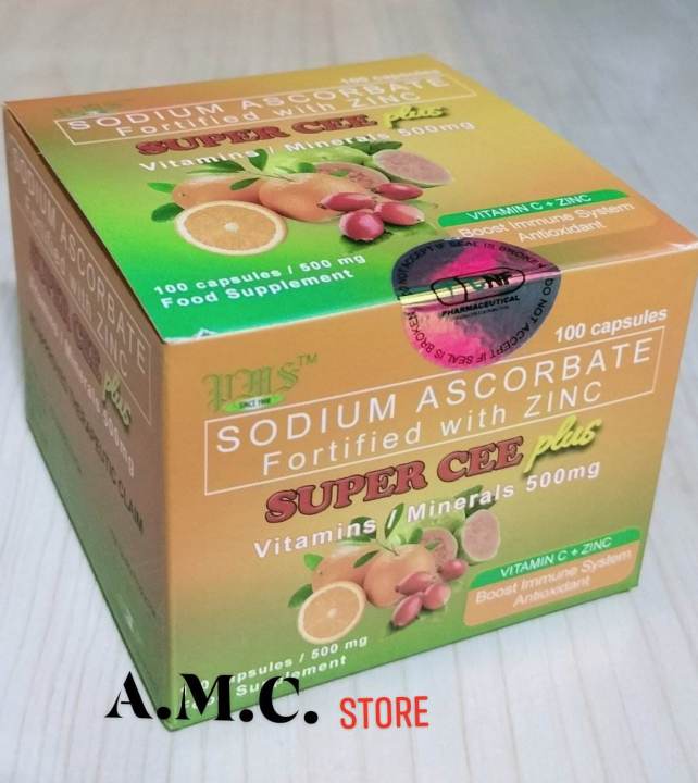 SUPER CEE PLUS (Sodium Ascorbate with Zinc) 100 Capsules - FDA Approved ...