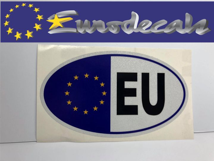 Europe Flag with EU oval 3M Reflective printed sticker | Lazada PH