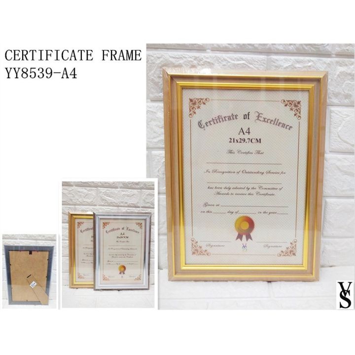 PHOTO FRAME CERTIFICATE FRAME WOODEN SIZE A4 21X29.7CM (YY8539/YY8220 ...