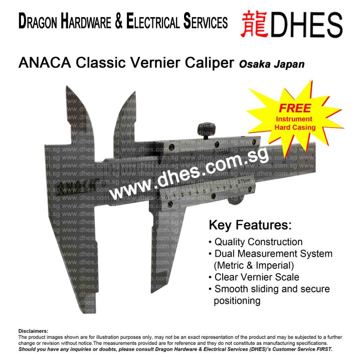ANACA Classic Vernier Caliper w Hard Casing Osaka Japan | Lazada Singapore