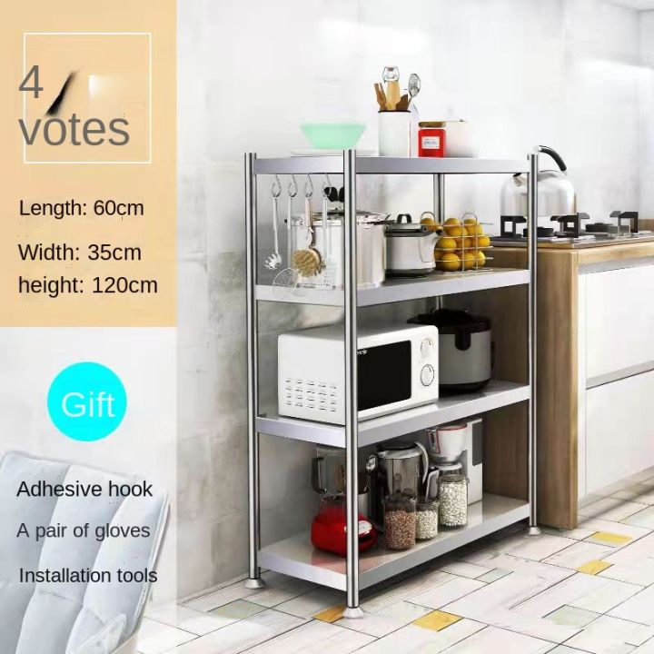 【COD】Kitchen Organizer Storage Rack Thickened 304 stainless steel shelf ...