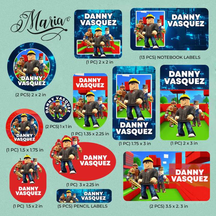 Roblox Notebook Customized Labels, Subject Stickers, Back-to-School ...