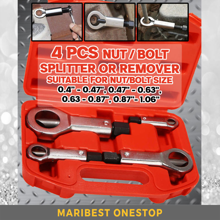 4 Pcs Heavy Duty Nut Or Bolt Splitter,Remover or Extractor Set Tools ...
