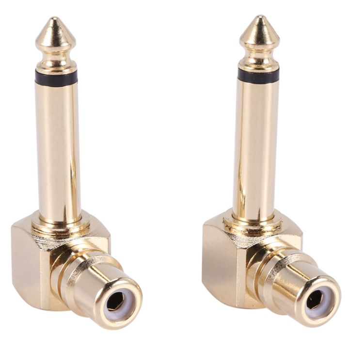GO Auto-2-PACK Female Jack to 1/4 inch Mono Male Plug Right Angle Audio ...