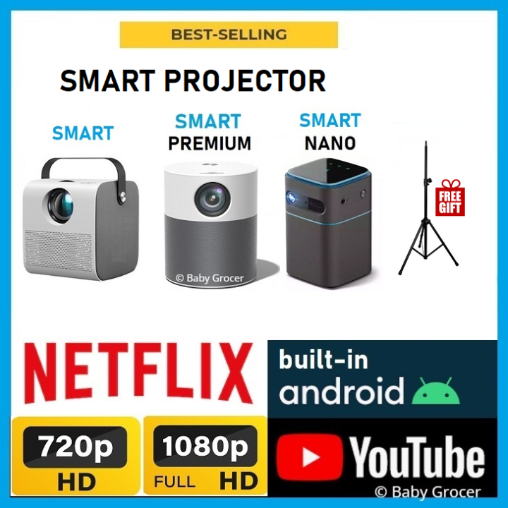Ray Smart Premium Nano Atom Projector Built-in Android OS Smart ...