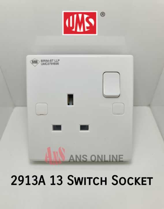 UMS 13A S/S/O 2913A Socket Outlet soket plug | Lazada