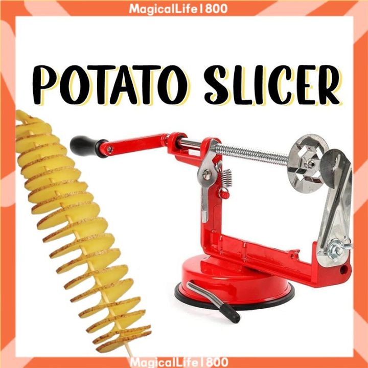 Manual Spiral Potato Slicer Stainless Steel Rotary Cutter Potato Spring ...