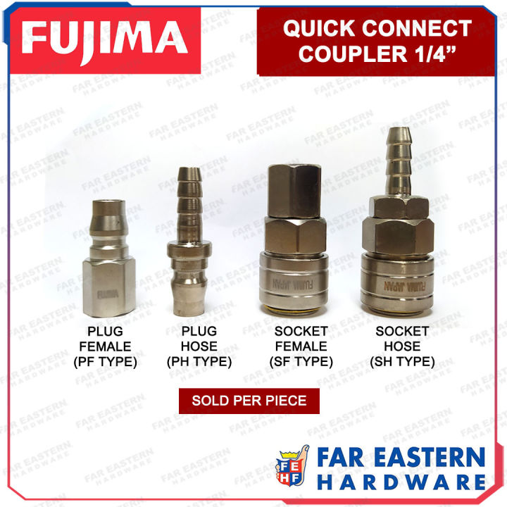 FUJIMA Quick Connect Coupler 1/4" Air Adaptor Fittings Plug | Hose ...