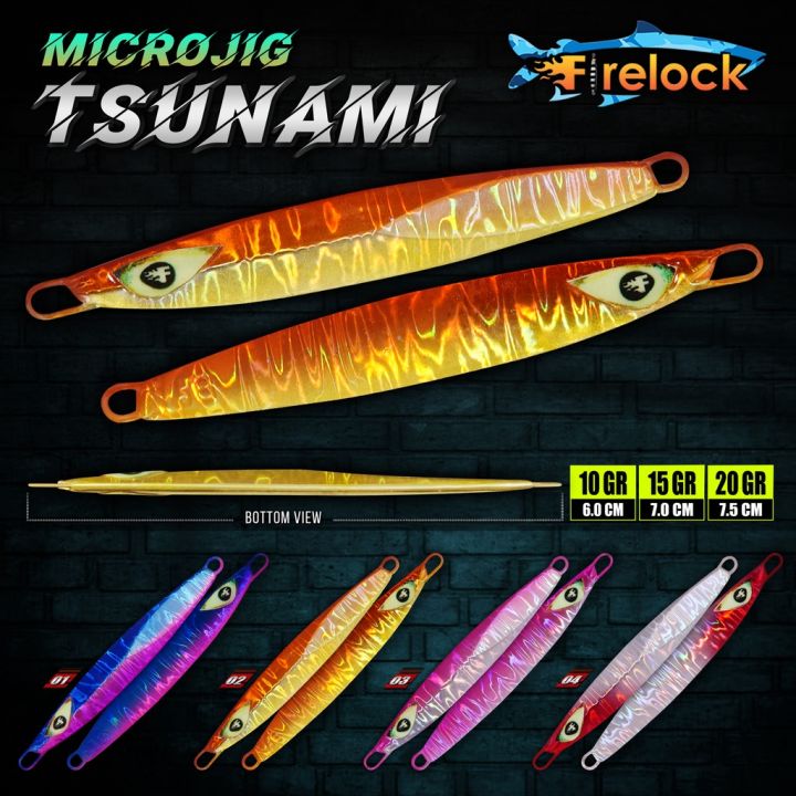 Extra Bonus | UMPAN PANCING metal jig MICRO JIG FIRELOCK TSUNAMI 10 | 15 GRAM - Termasuk Kail ...