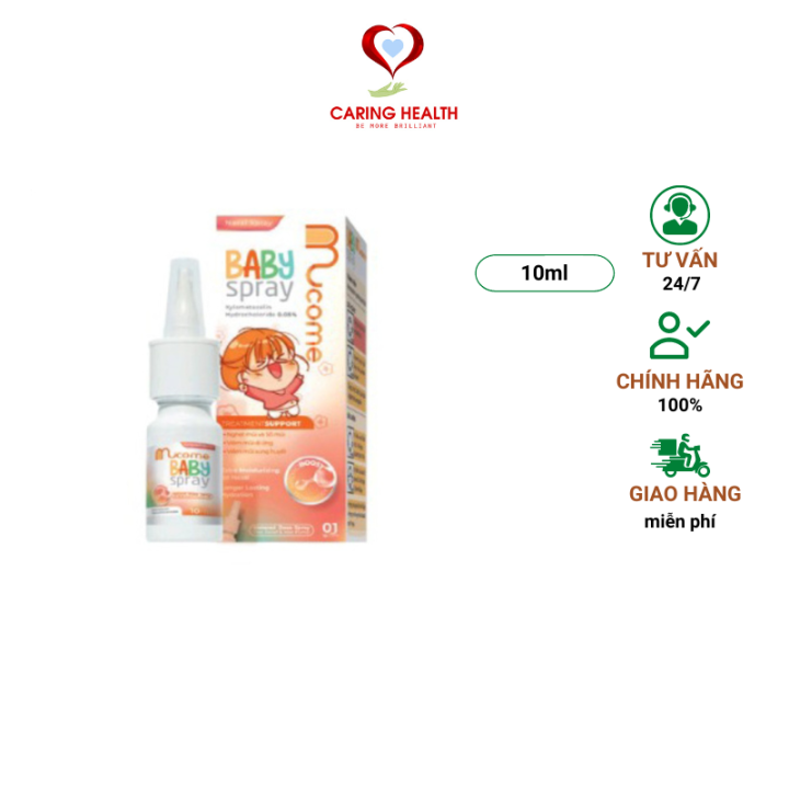 Dung dịch xịt mũi Mucome Baby Spray 10ml giúp giảm ngẹt mũi, chảy nước ...
