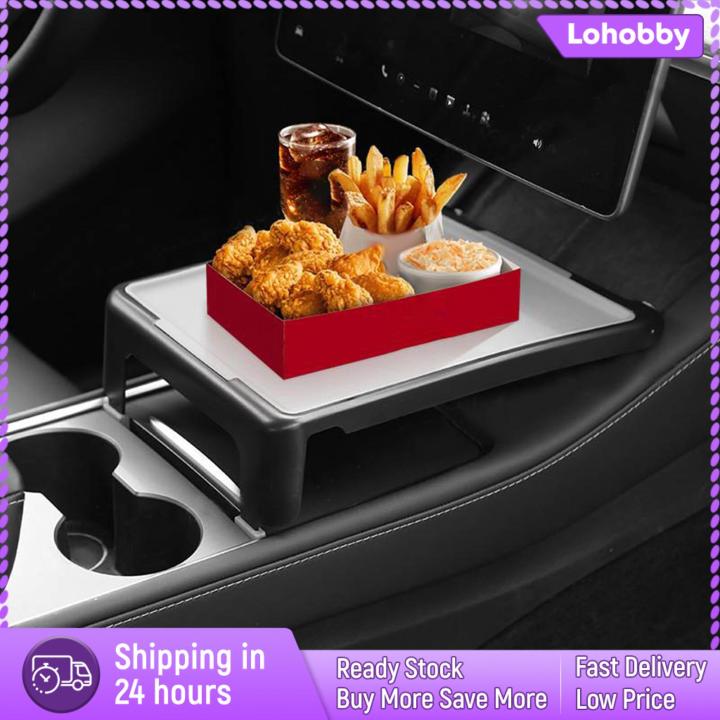 Lohobby Center Console Organizer Tray Small Food Eating Desk for Tesla ...