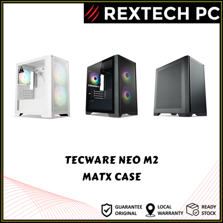 REXTECH TECWARE NEO M2 TG ARGB MATX Case [BLACK / WHITE] | Lazada