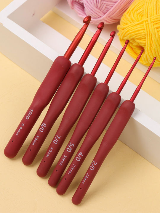 Red soft handle crochet crochet tool set wool hand-woven diy beginner's ...