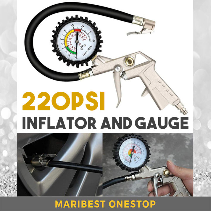 25/D Inflator And Gauge Kit Tool Tire Pressure Air Inflator Gun ...