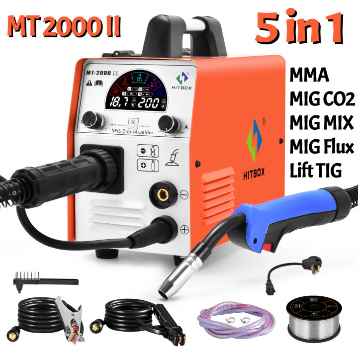 Hitbox New Version 5 In 1 Mig Welder Mt2000 Ii Mma Mig Co2 Mig Gas