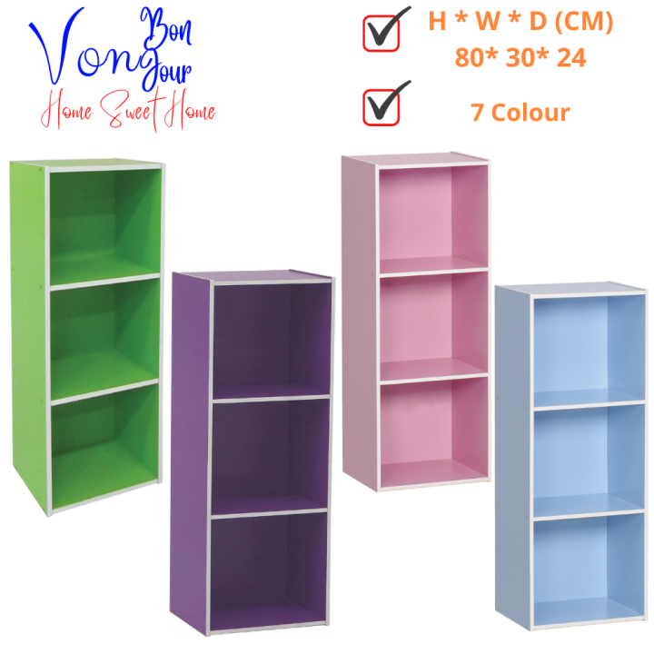 Von Bonjour 3-Tier colour box cabinet/ Small Rack/ Multipurpose 3-tier ...