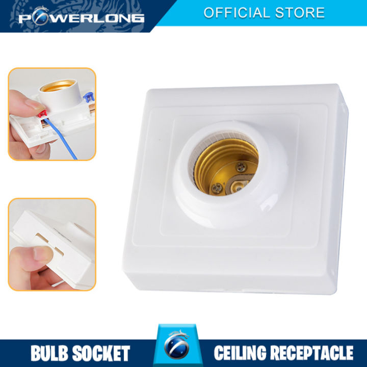MOBIHUB E27 LED Light Bulb Holder Square Fitting Socket Ceiling ...