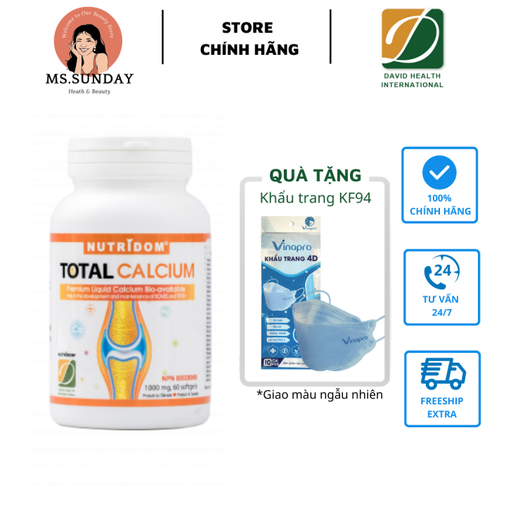 Canxi Tổng Hợp Nutridom Total Calcium David Health Hỗ Trợ Giảm Nguy Cơ ...