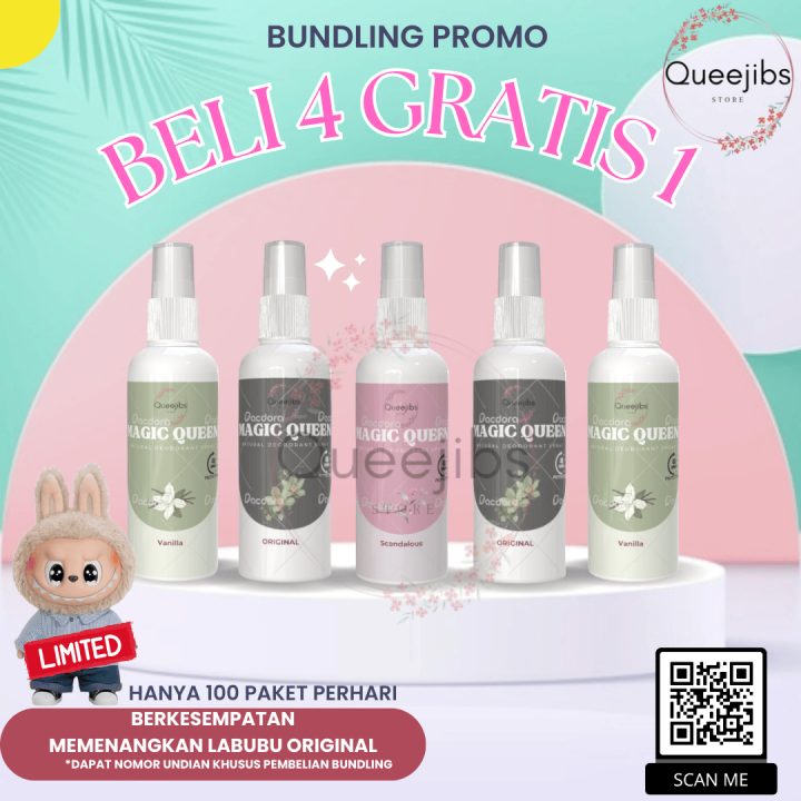 BERHADIAH LABUBU Deodorant Spray 100ml Queejibs Magic Queen Deodorant 100 ML | Lazada Indonesia