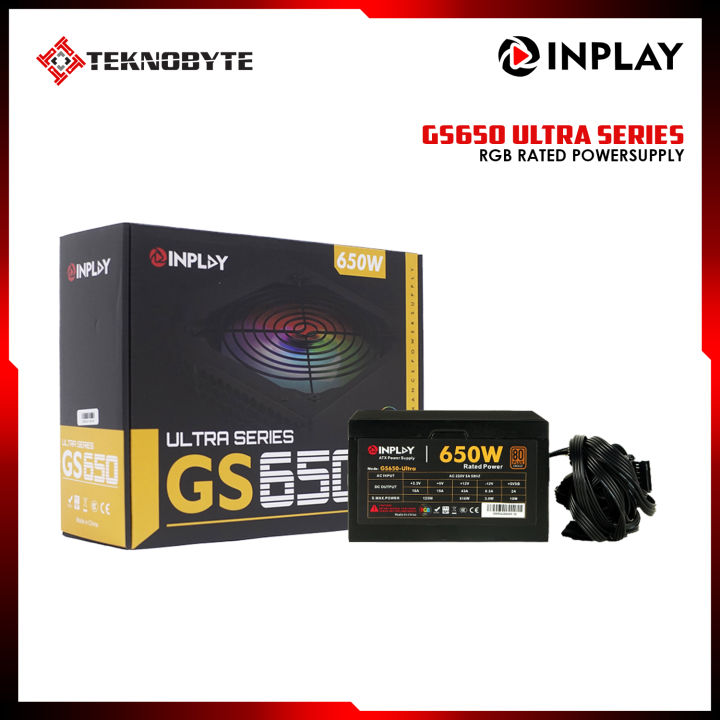 INPLAY GS650-ULTRA 650W Power Supply | RGB 80Plus Bronze | Lazada PH