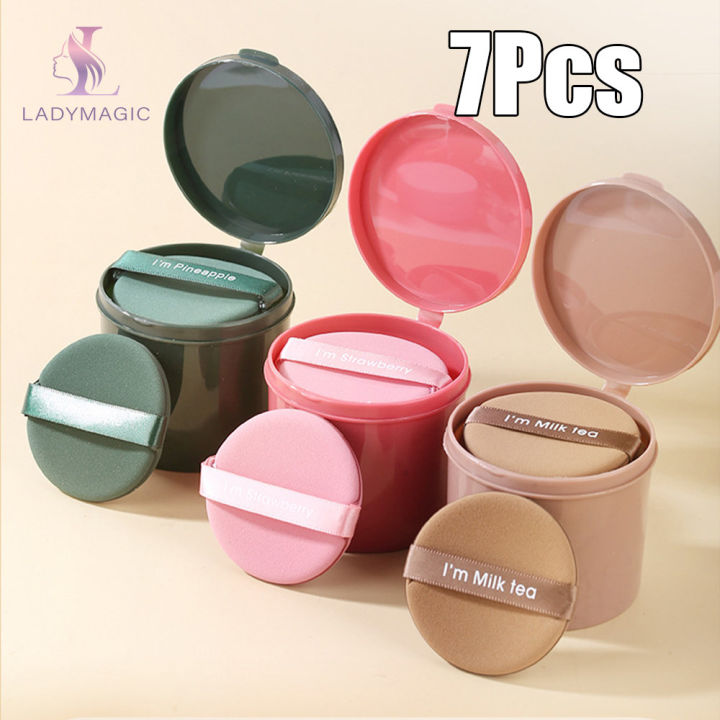 7Pcs/Box Egg Yolk Pie Air Cushion Powder Puff Make Up Sponge Powder ...