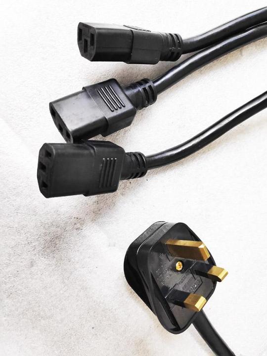 DELL Original Heavy Duty 1 3pin Malaysia Plug to 3 Female 3.2 Meter ...