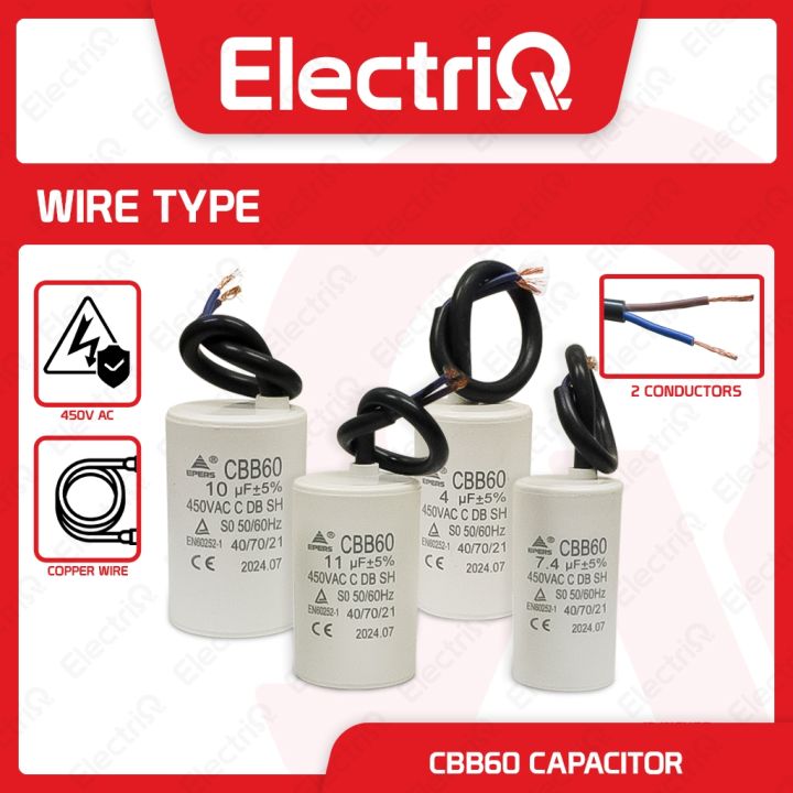 Electriq l Epers CBB60 Running Wire Type Capacitor 450VAC for Washing ...