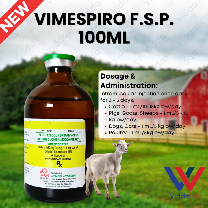 Viddavet Vimespiro F.S.P 100ml PigHealth Spiro 100ml farm animals ...