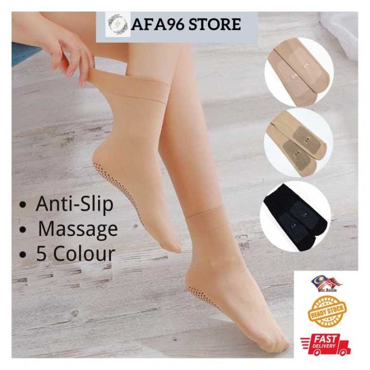 [READY STOCK] 1Pair Muslimah Stokin Women Sock Skin Sock Anti-Slip ...