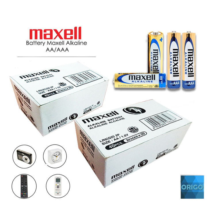Maxell Alkaline AA / AAA (1Box - 40Pcs) Battery - 100% Original | Lazada