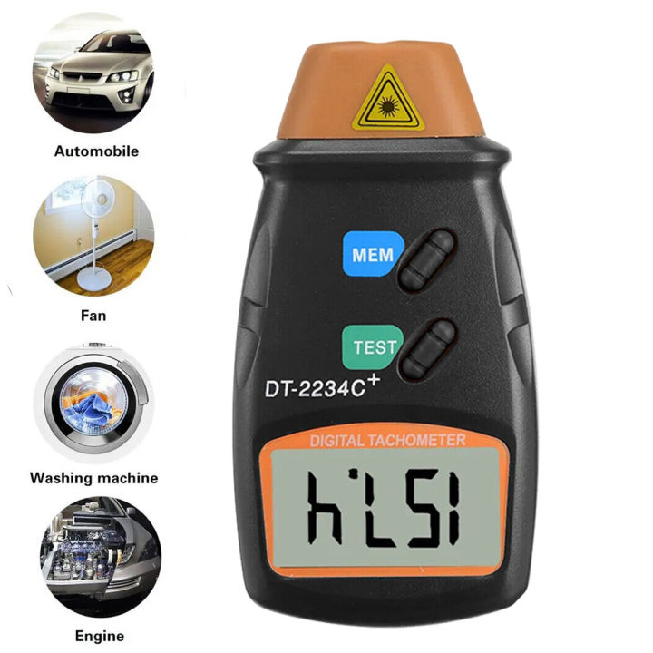 New Digital Tachometer Non Contact Laser Photo RPM Tach Meter Motor ...