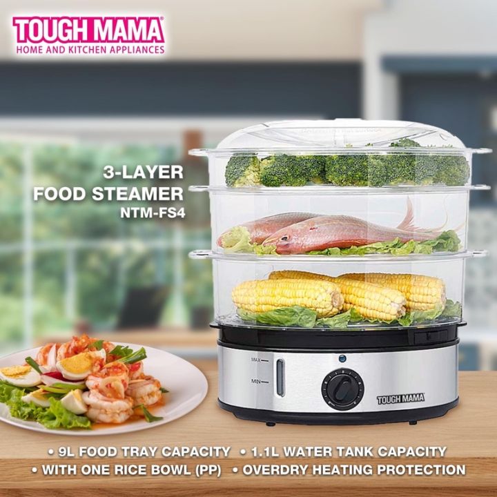 Tough Mama NTM-FS4 3-Layer Best Seller Food Steamer 3 Layers Siomai ...