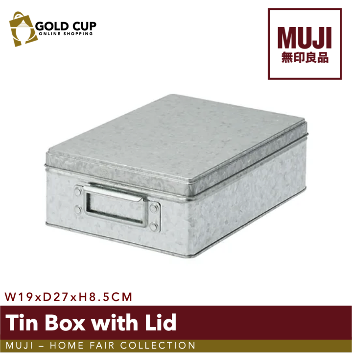 MUJI Tin Box with Lid - W19xD27x8.5cm | Lazada PH