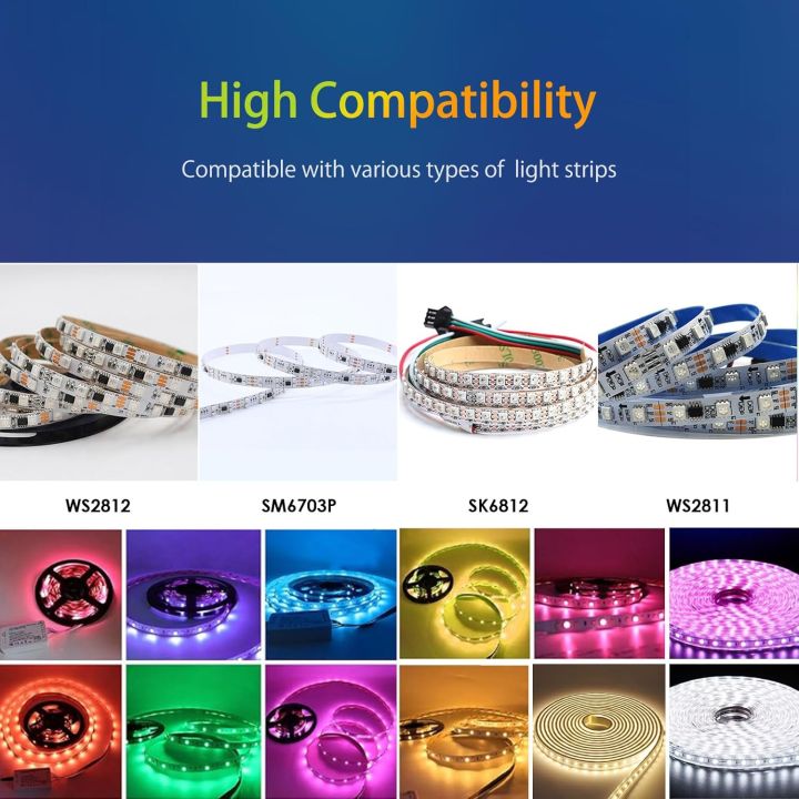WLED LED Light Strip Controller ESP32 with Mic Download, Addressable ...