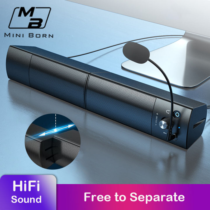 Mini Born สายลำโพงทีวี Dual 4D ซับวูฟเฟอร์ที่ถอดออกได้ Mini Audio สอน ...