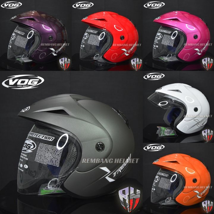 HELM VOG XTREAM ORIGINAL - VOG HELM HALF FACE SOLID WARNA LENGKAP ...